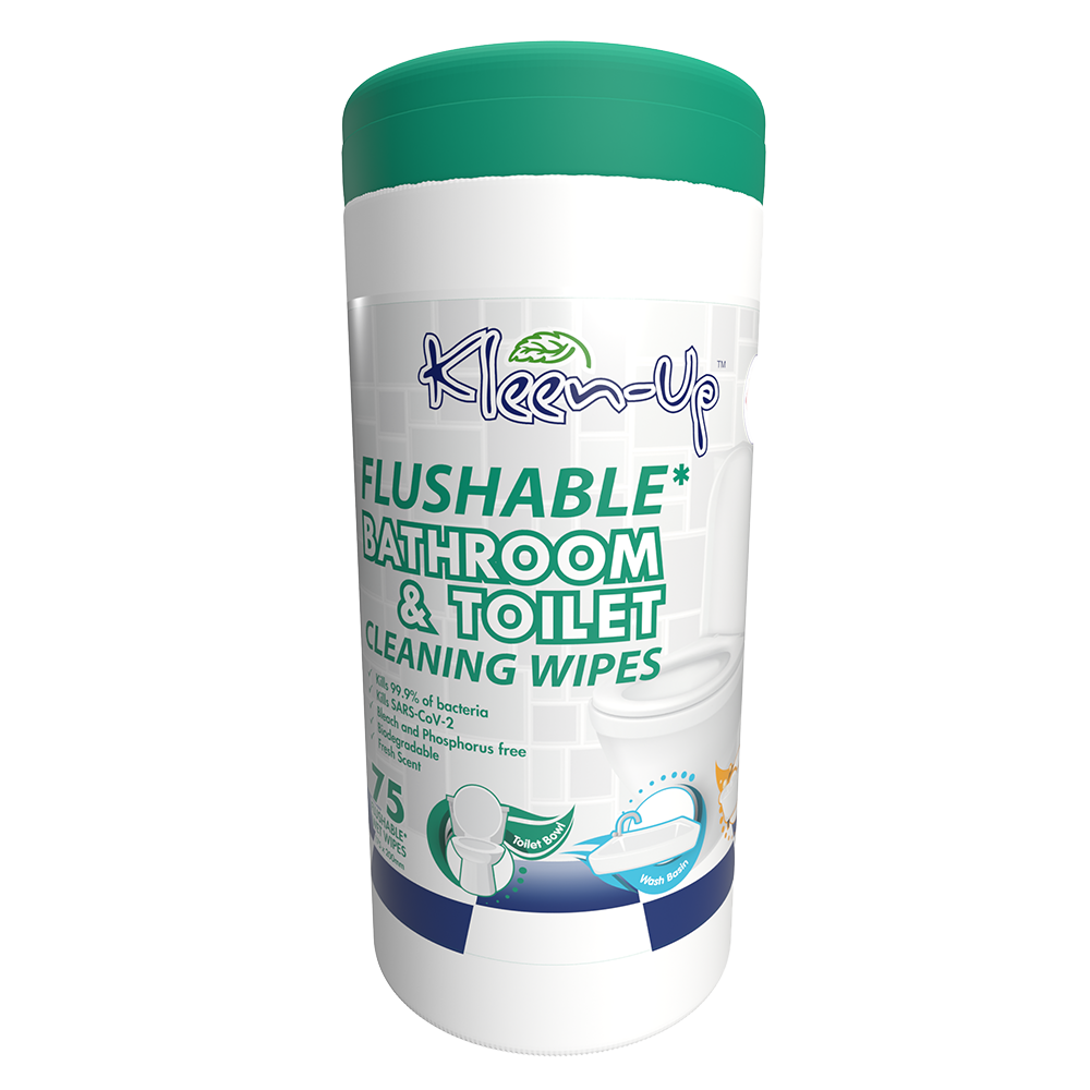 Kleen-Up Flushable Bathroom & Toilet Cleaning Wipes (75 sheets)