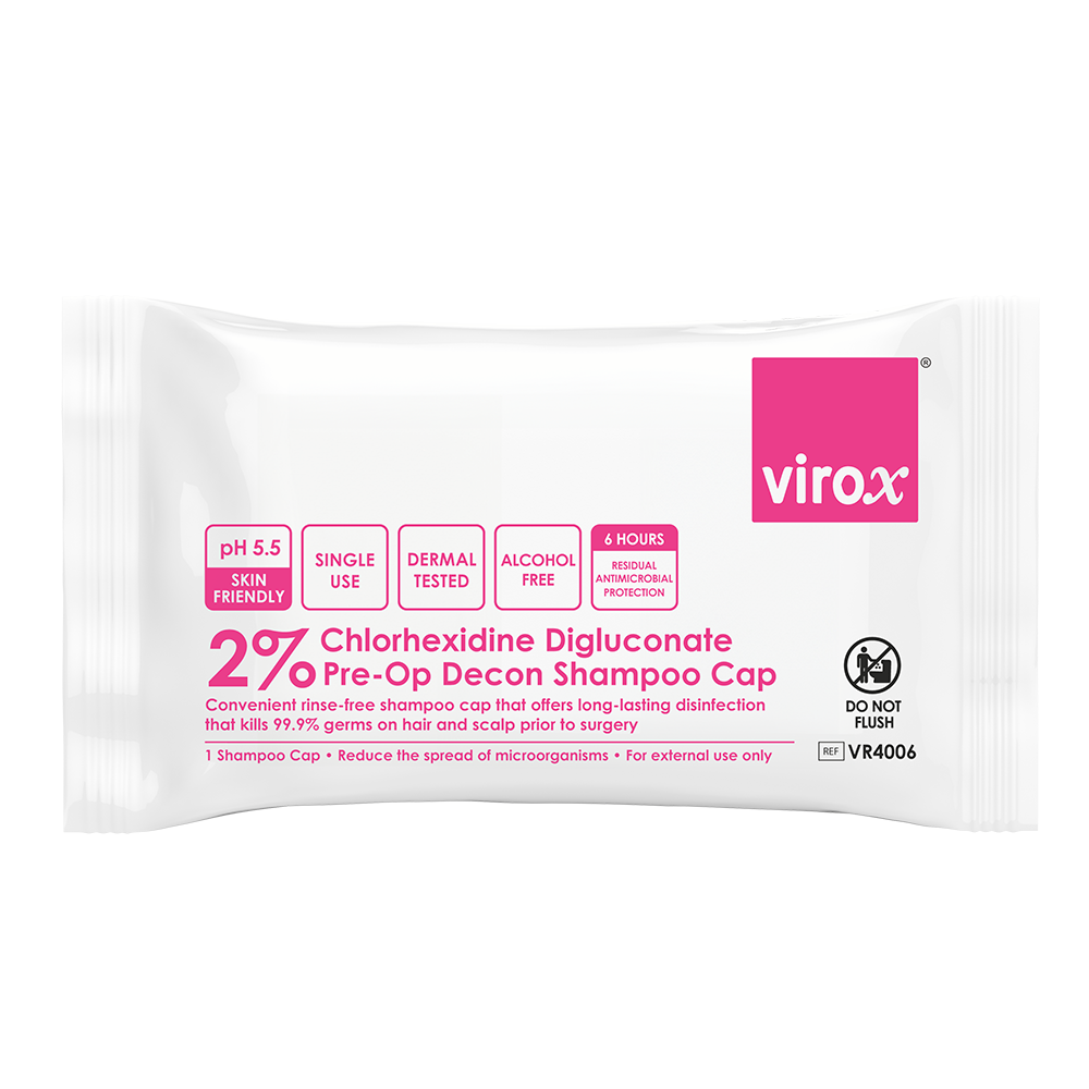 Virox 2% Chlorhexidine Digluconate Pre-Op Decon Shampoo Cap